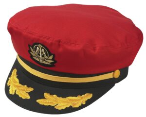 broner original flag ship yacht cap. one size fits most (red)