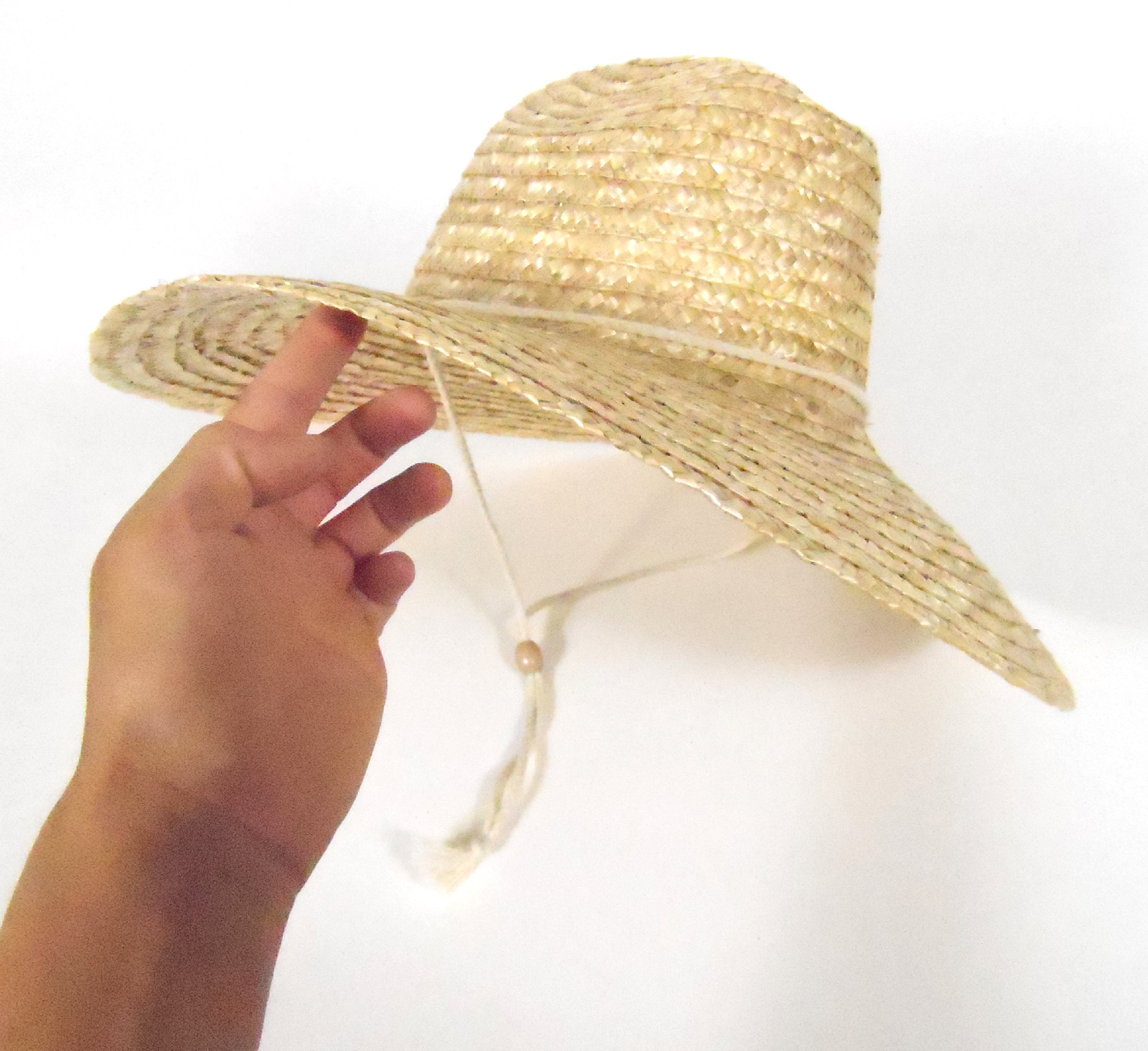 Wide Brim Shade Hat Universal Fit Beach Straw Hat Lifeguard Hat Tan