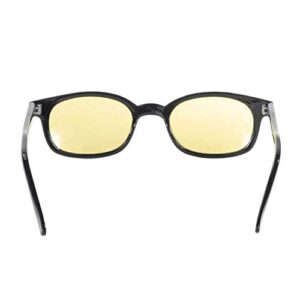 Original X-KD's Biker Shades Sunglasses Black Frames w/Yellow Lenses