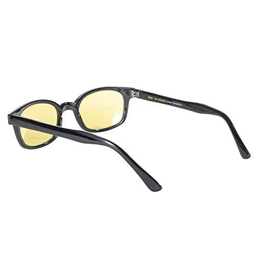 Original X-KD's Biker Shades Sunglasses Black Frames w/Yellow Lenses