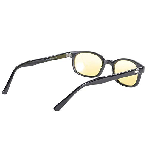 Original X-KD's Biker Shades Sunglasses Black Frames w/Yellow Lenses