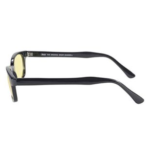 Original X-KD's Biker Shades Sunglasses Black Frames w/Yellow Lenses