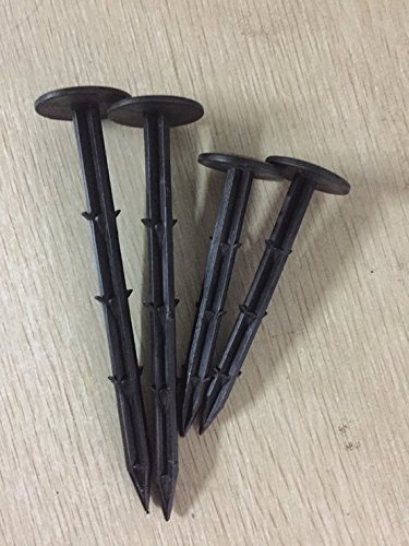 KINGLAKE 30 Pcs 4.3 inch Sturdy Plastic Stakes Anchors Rustproof for Holding Down Landscape Fabric Lawn Edging,Tents,Game Nets and Rain Tarps Black