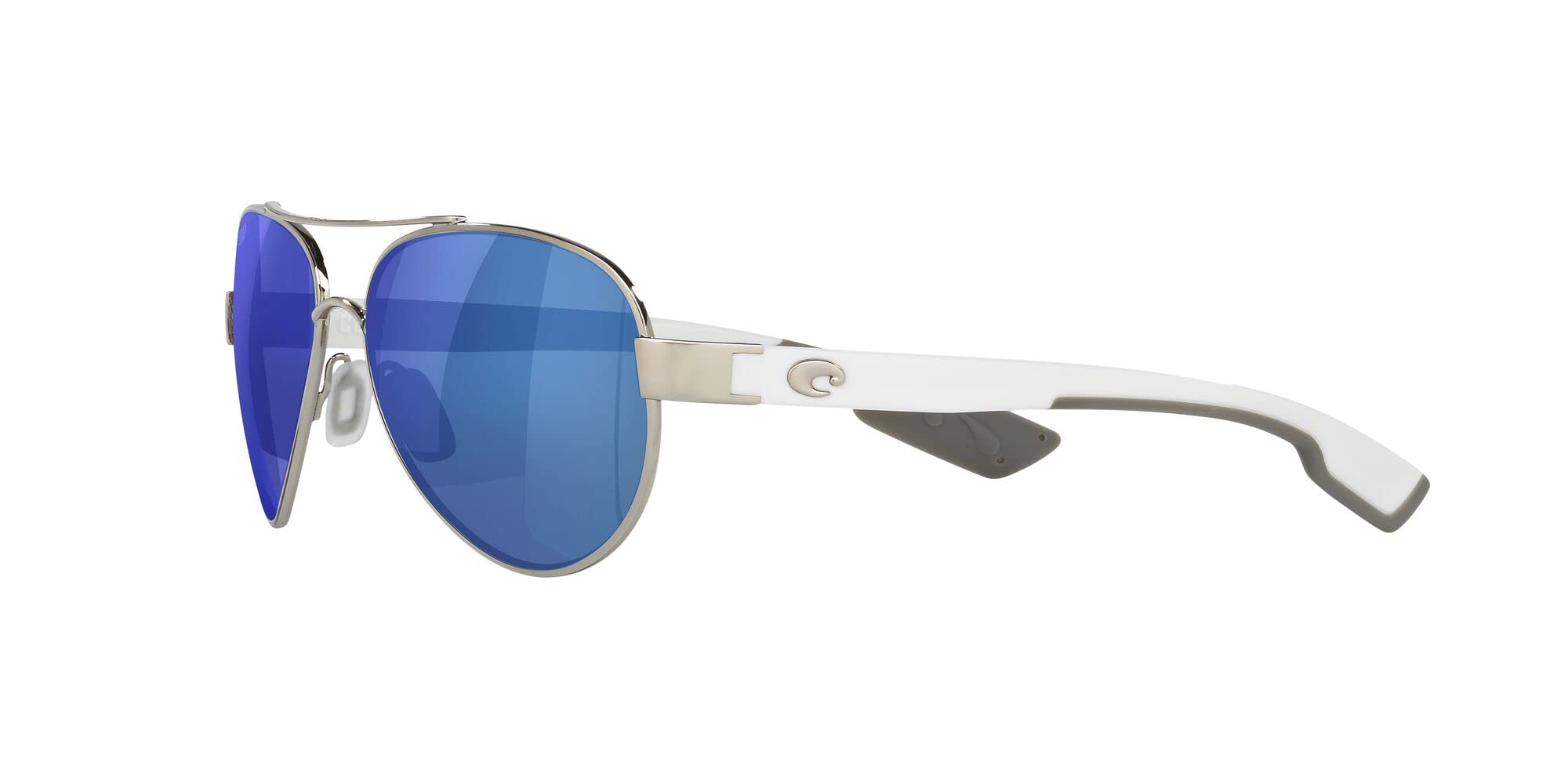 Costa Del Mar Womens Loreto Aviator Sunglasses, Palladium/Grey Blue Mirrored Polarized-580P, 56 mm