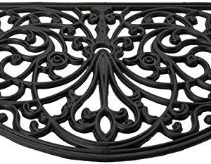 Wrought Iron Rubber Door Mat, Ironworks - 18 Inch Width, 30 Inch Length - Durable, Easy to Clean & Decorative Outdoor Welcome Mats - Heavy Duty for All Weather - Doormat Traps Dirt, Debris, & Mud