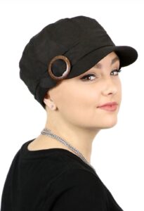 hats scarves & more womens chemo cadet cap short billed newsboy hat soft cap for bald women black