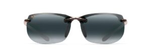 maui jim banyans w/patented polarizedplus2 lenses polarized sport sunglasses, gloss black/neutral grey, large + 2