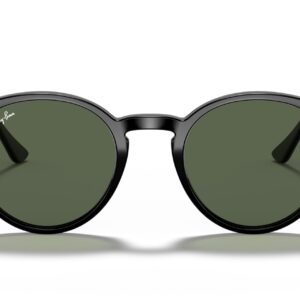 Ray-Ban RB2180 Round Sunglasses, Black/Dark Green, 49 mm