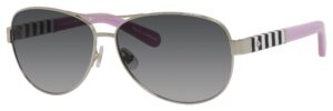 kate spade new york women's dalia aviator sunglasses, silver & gray gradient, 58 mm