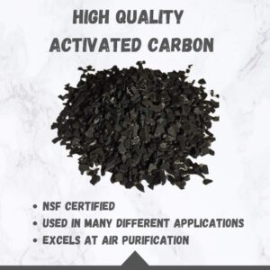 EnviroSupply 4x8 Activated Carbon (Virgin Coconut Shell), Bulk Charcoal for Gas, Air Purification, Odor Removal, Deodorizer Vapor Phase Applications - Resealable 1 Pound Bag (455 grams)