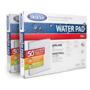 bestair replacement humidifier filter water pad elite a35w filter, 2 pack. fits aprilaire 35 350, 360, 560, 560a, 568, 600, 700, 760, 760a, 768; honeywell hc26p 260a, 260b, 265a, 265b, 360a, 360b,