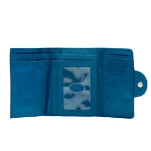 Big Skinny Women's Trixie Tri-Fold Slim Wallet, Holds Up to 30 Cards, Ocean Blue