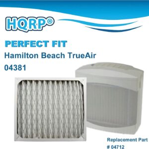 HQRP 2-Pack Filter compatible with Hamilton Beach 04712, 04381, RHB04712M, Rhbo4712 Air Purifier Filters, Replacement item, fits Air Cliners For 210 square foot rooms