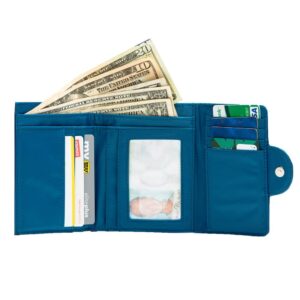 Big Skinny Women's Trixie Tri-Fold Slim Wallet, Holds Up to 30 Cards, Ocean Blue