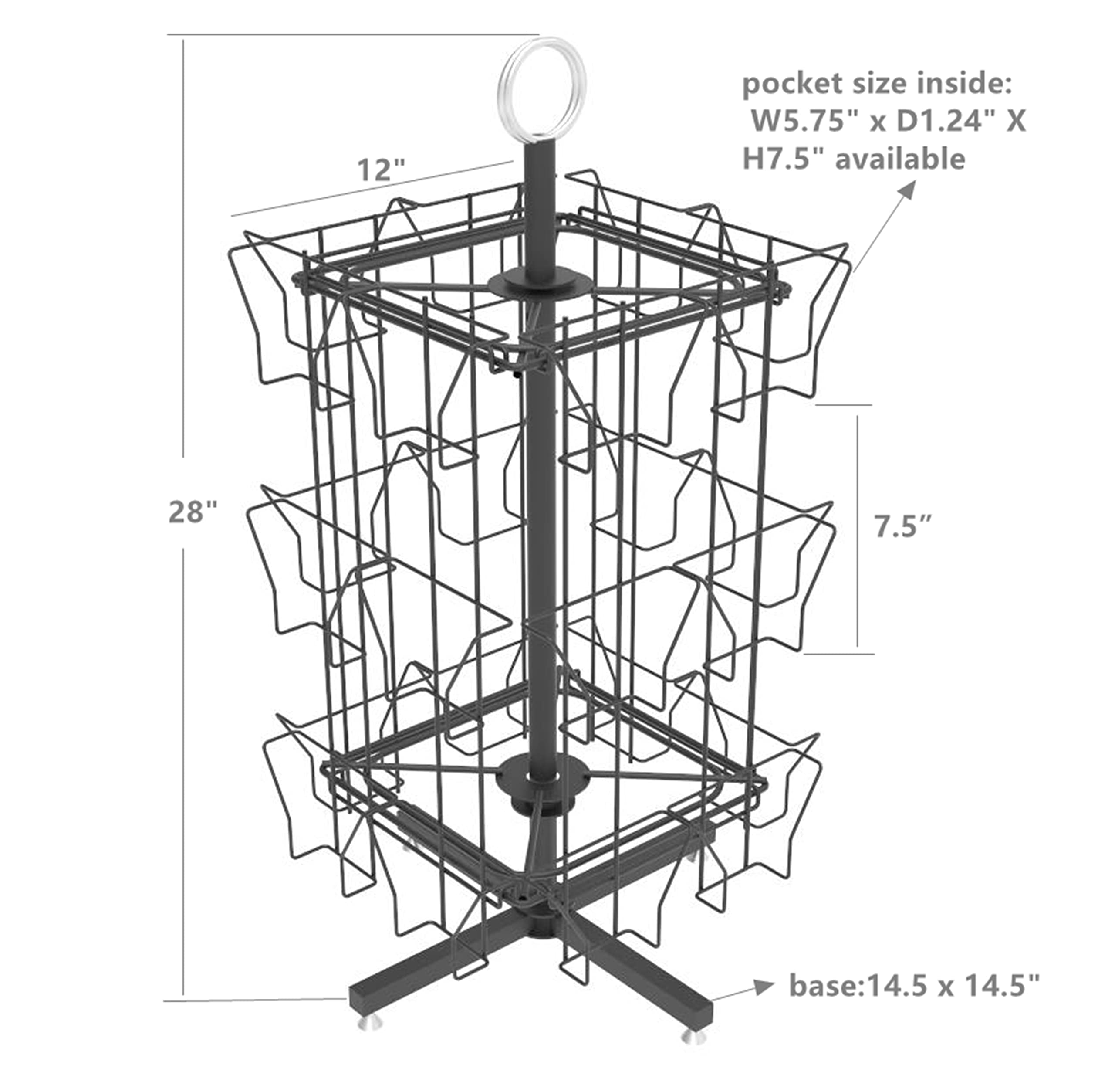 FixtureDisplays® 24 Pocket 5X7 Greeting Card Rack Post Card Birthday Christmas Holiday Display Rack Stand Countertop Tabletop Spinner Rack 15128