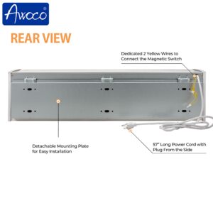 Awoco 36" Elegant 2 Speeds 900CFM Commercial Indoor Air Curtain, UL Certified, 120V Unheated - Magnetic Door Switch Included