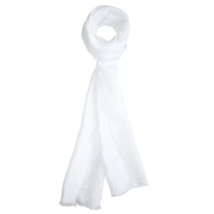 royal silk dashing white silk aviator scarf pure 100% silk – 8” x 60”