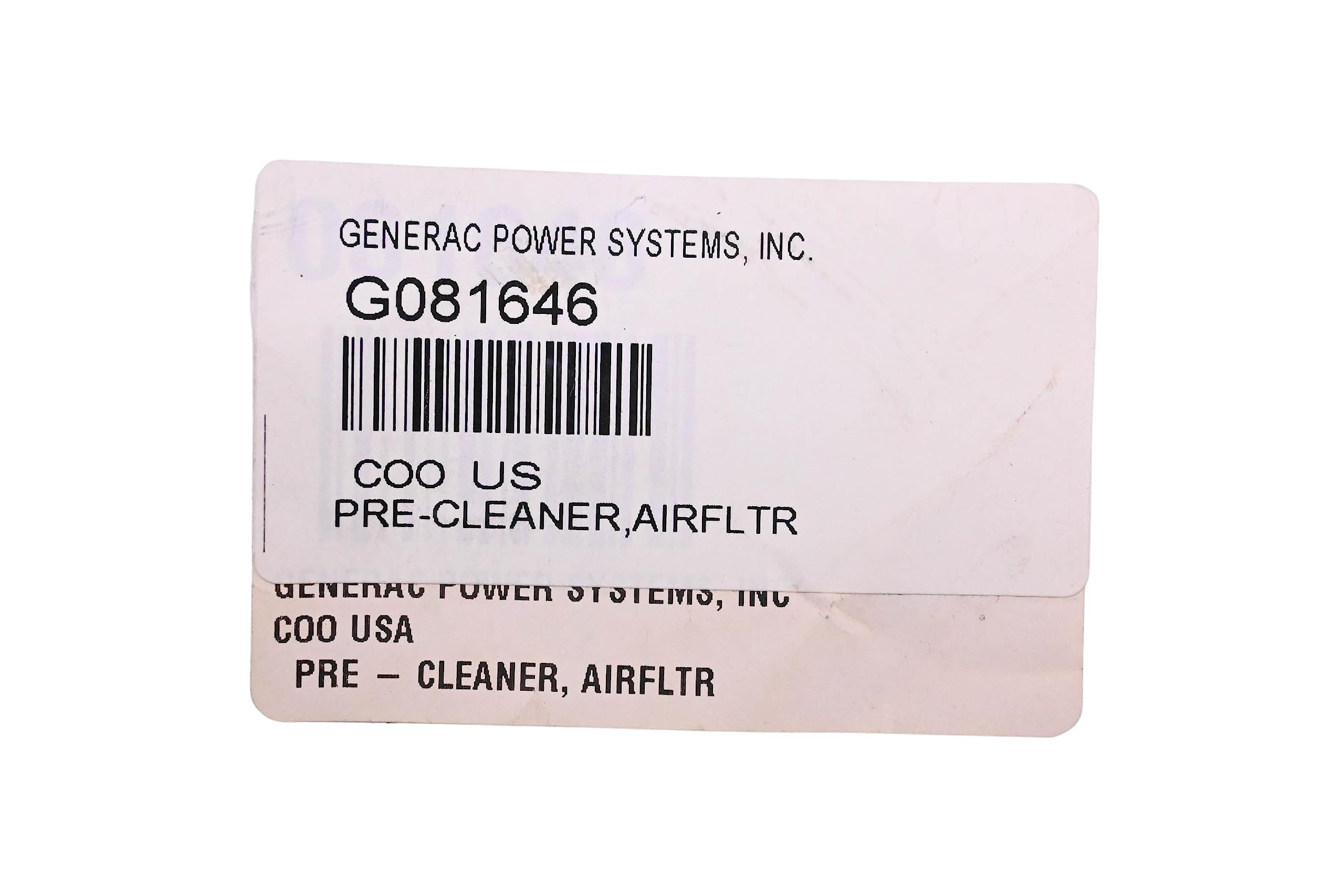 Generac Guardian Pre Cleaner Air Filter Part# 081646