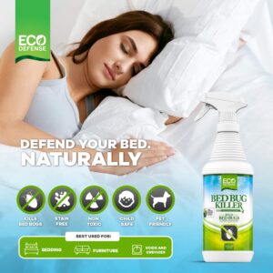 Eco Defense Bed Bug Killer - USDA Biobased, Bed Bug Spray & Dust Mite Spray - Natural Repellent Treatment - 16 oz