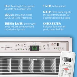 PerfectAire 10,000 BTU Slider Air Conditioner Window A/C - Casement, 10000, Gray