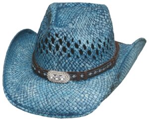 bullhide montecarlo hats wild and blue toyo straw cowboy western hat (medium)