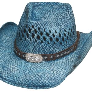 Bullhide Montecarlo Hats Wild and Blue Toyo Straw Cowboy Western Hat (Medium)