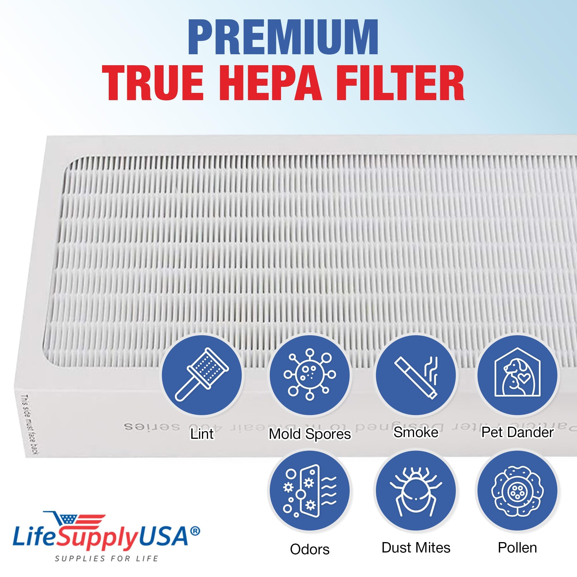 LifeSupplyUSA Particle Air Cleaner Filter Replacement Compatible with Blueair 400 Series Air Cleaners 400PF 401 401PF 410B 402 403 410 450E 455 455EB