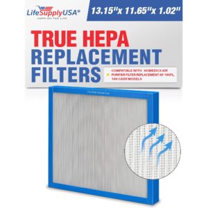 lifesupplyusa hepa filter: compatible with homedics air purifier filter replacement af-100fl, 100 cadr models - enhanced air quality, easy install, efficient particle filtration, long-lasting