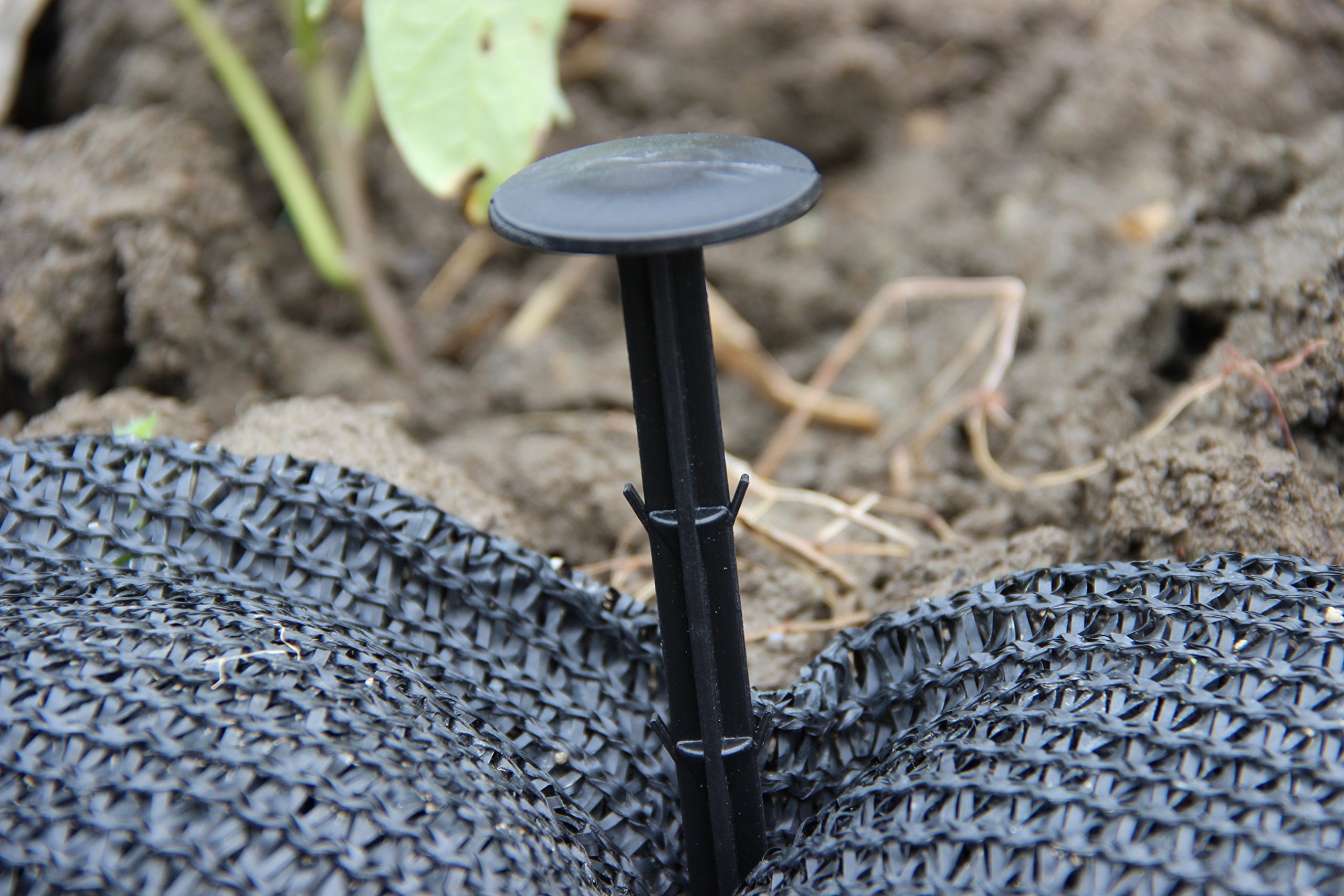 KINGLAKE 30 Pcs 4.3 inch Sturdy Plastic Stakes Anchors Rustproof for Holding Down Landscape Fabric Lawn Edging,Tents,Game Nets and Rain Tarps Black