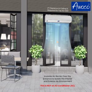 Awoco 36" Elegant 2 Speeds 900CFM Commercial Indoor Air Curtain, UL Certified, 120V Unheated - Magnetic Door Switch Included