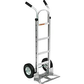 Global Industrial Aluminum Hand Truck Double Handle, Semi-Pneumatic Wheels