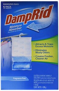 damprid fragrance free hanging moisture absorber, inhibits mold and mildew, 14 ounce, pack of 6