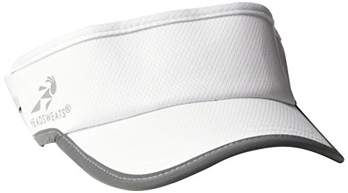 Headsweats Lightweight Performance Running Reflective Visor, White, One Size