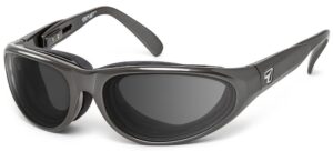 7 eye diablo | wind blocking sunglasses - charcoal, polarized gray lenses, one size