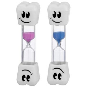 smile tooth 2 minute sand timer assorted colors (2 pack)