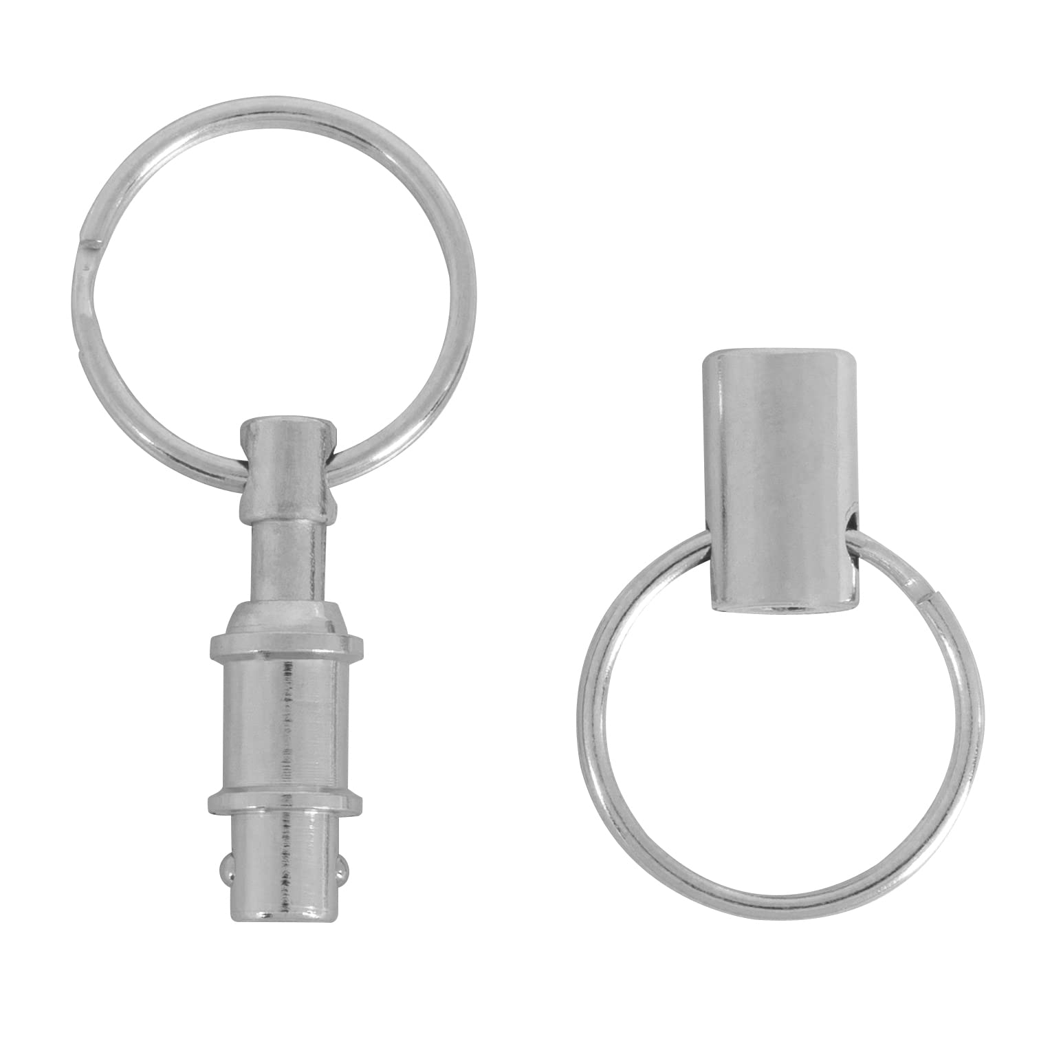 Super Z Outlet Pull-Apart Silver Key Ring Easy Detach Double Spring Split Snap Separate Chain Convenient Accessory Gift (4 Pack)