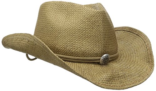 Scala Women's Shapeable Toyo Western Hat, Tobacco, Large/X-Large