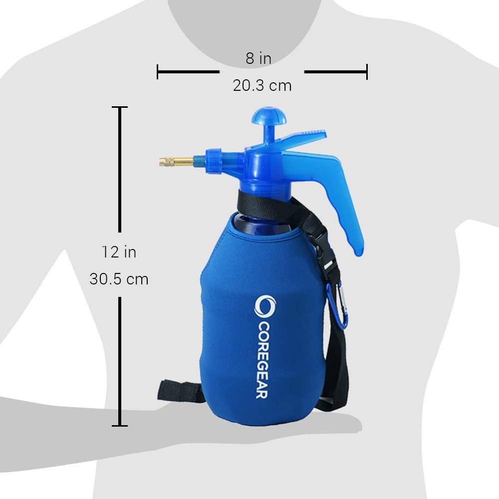 CoreGear (ULTRA COOL XL USA Misters 1.5 Liter Personal Pump Water Mister & Sprayer With Full Neoprene Jacket… (Blue)