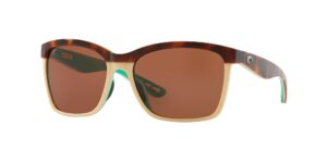 costa del mar woman sunglasses shiny retro tort/cream/mint frame, copper lenses, 55mm