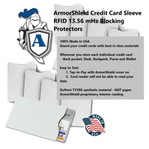 5x RFID Blocking Credit Card"DuPont TYVEK" Sleeves for wallet or purse. Protect your debit cards, credit cards and IDs from identity theft skiming.