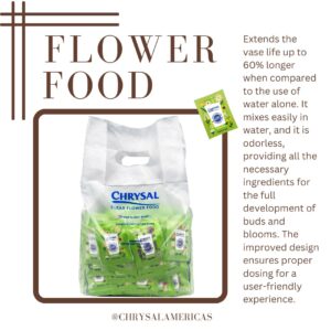 Chrysal Flower Boost – Clear Flower Food Packets for Flower Arrangements & Bouquets – Floral Supplies for Fresh Flowers – Fresh Flower Arrangements Supplies (5g - 100 Ct)