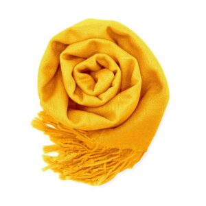 gearonic soft pashmina scarf for women shawl wrap scarves lady women's scarfs in solid colors - yellow