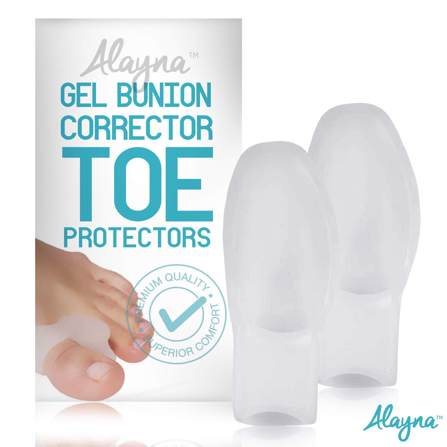 Toe Separators for Overlapping Toes Women Bunion Corrector Toe Spacers 2 Pcs. Bunion Relief Big Toe Gel Cushion Pads Big Toe Spreader Orthopedic Bunion Brace Bunion Guard Wear in Socks & Shoes 1 Pair