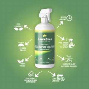 Dog Spot Repair Grass Paint, Pre-Mixed & Ready to Spray - Covers Brown Burn Patches on Lawn (32 fl oz)