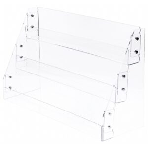 plymor clear acrylic 3-level greeting card display rack, 21.375" w x 7.25" d x 13.375" h