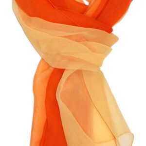 Ted and Jack - Silk Ombre Lightweight Accent Scarf in Oranges