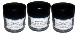 prime gaurd pgo 241 oil filters compatible with john deere am 101207 briggs and stratton 491056 toro nnn10147 3 pack