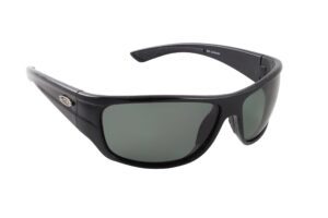 sea striker bill collector polarized sunglasses, black frame, grey mirror lens, one size (228)