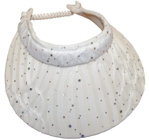 cushees sparkle coil back sun visor (621) (white)