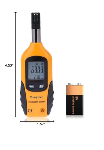 Mengshen® Digital Temperature and Humidity Meter - with Dew Point and Wet Bulb Temperature - Battery Included, M86